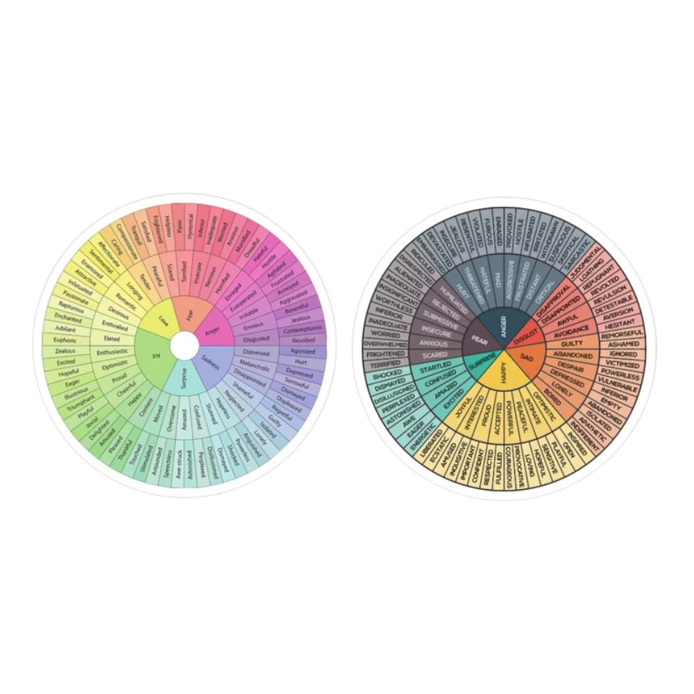 Amazon.com: thanksky 20PCS Feelings Wheel Chart Stickers Emotion Wheel ...