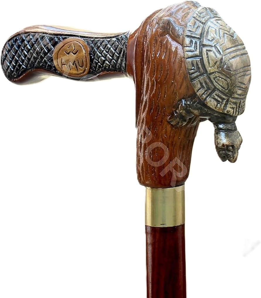Amazon.com: Wooden Turtle Head Carved Wooden Walking Stick - 36 ...