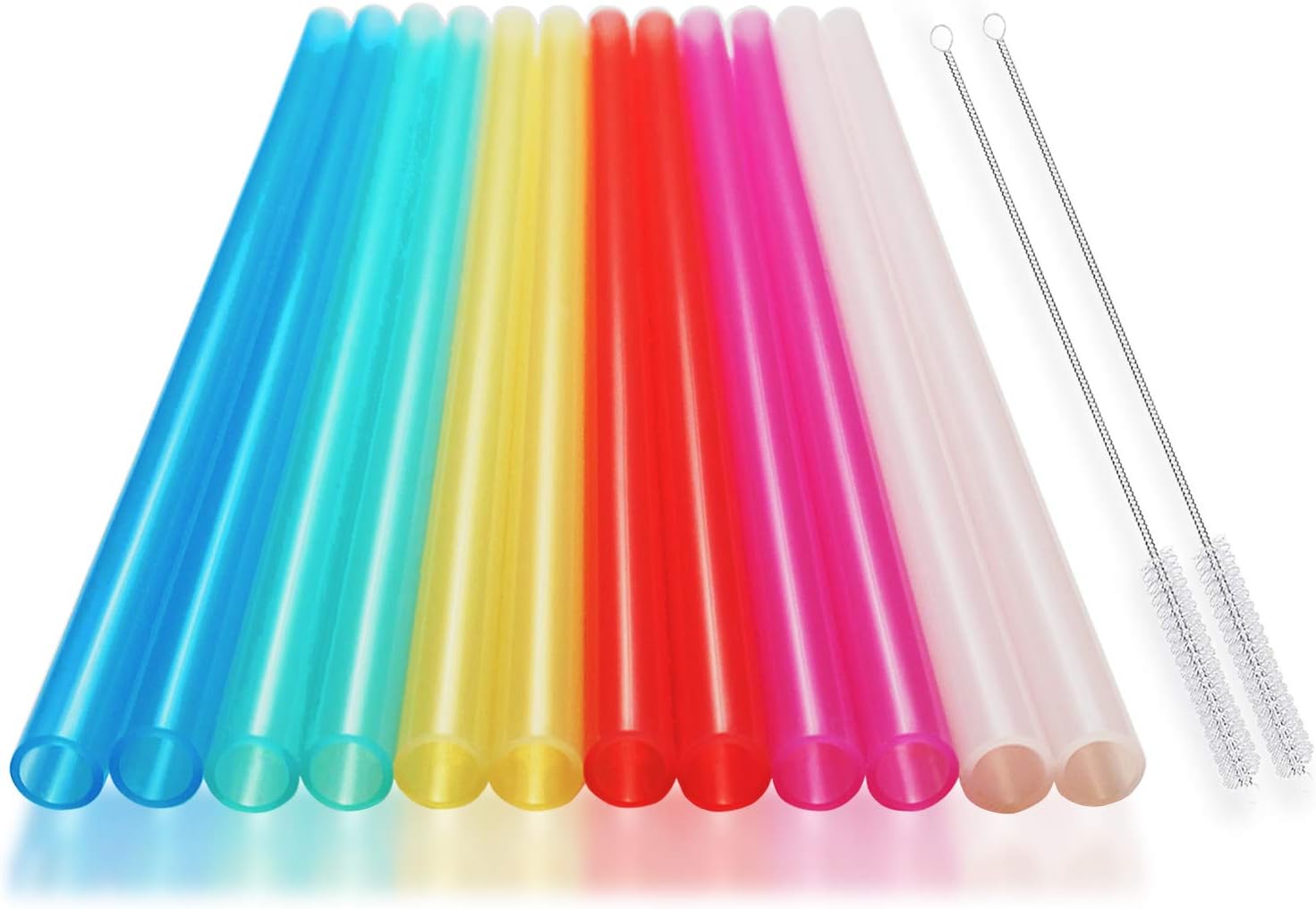 Amazon.com: Reusable Silicone Drinking Straws, 8 Pcs Long Straight ...