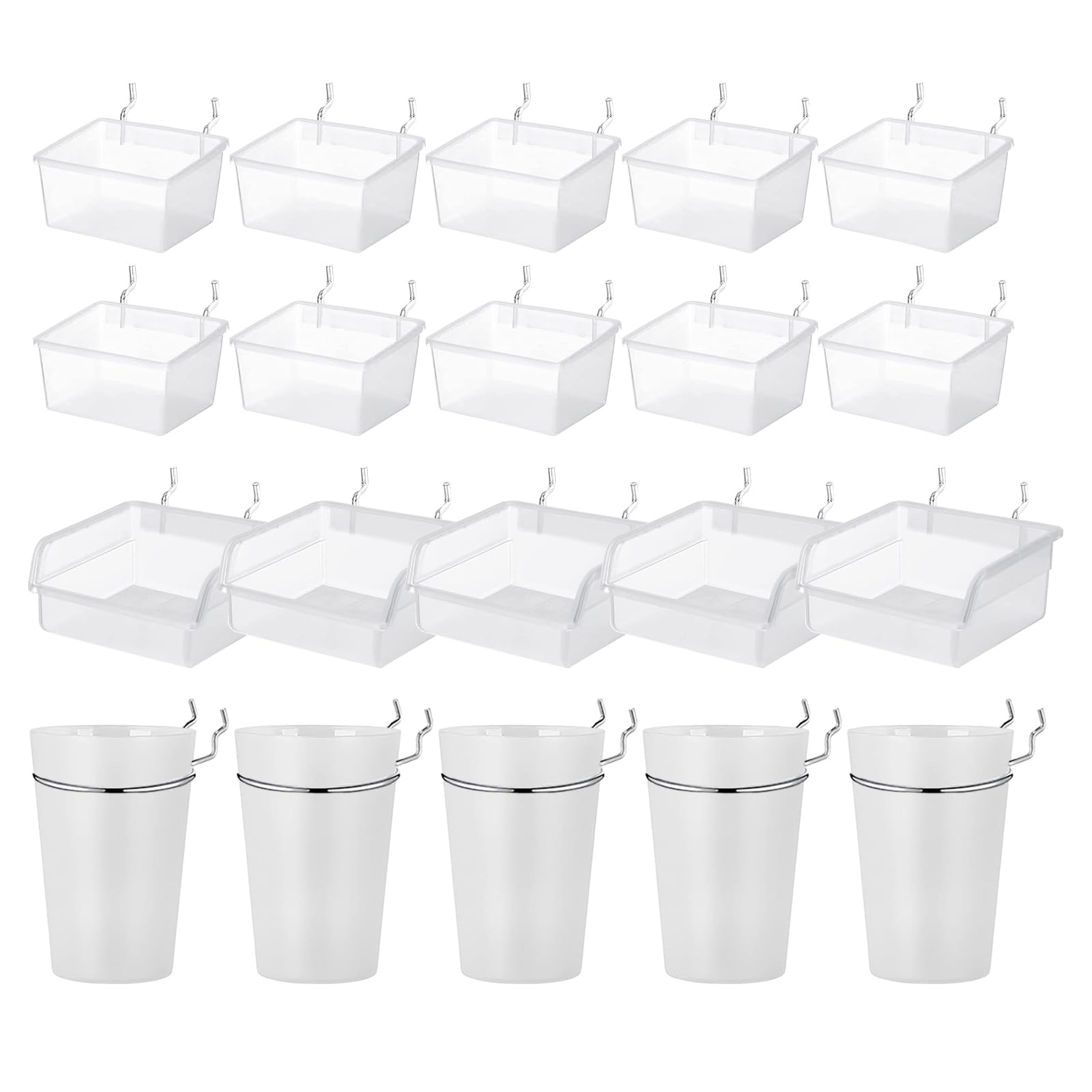 Amazon.com: Merkaunis 20 PCS Pegboard Cups Pegboard Bins Set, Pegboard ...