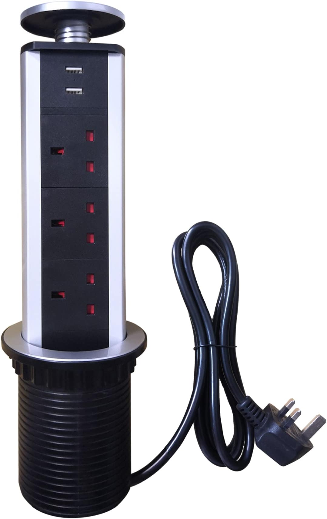 MOTORISED POP UP Electrical Socket Power POD Wireless QI 2 USB Kitchen ...