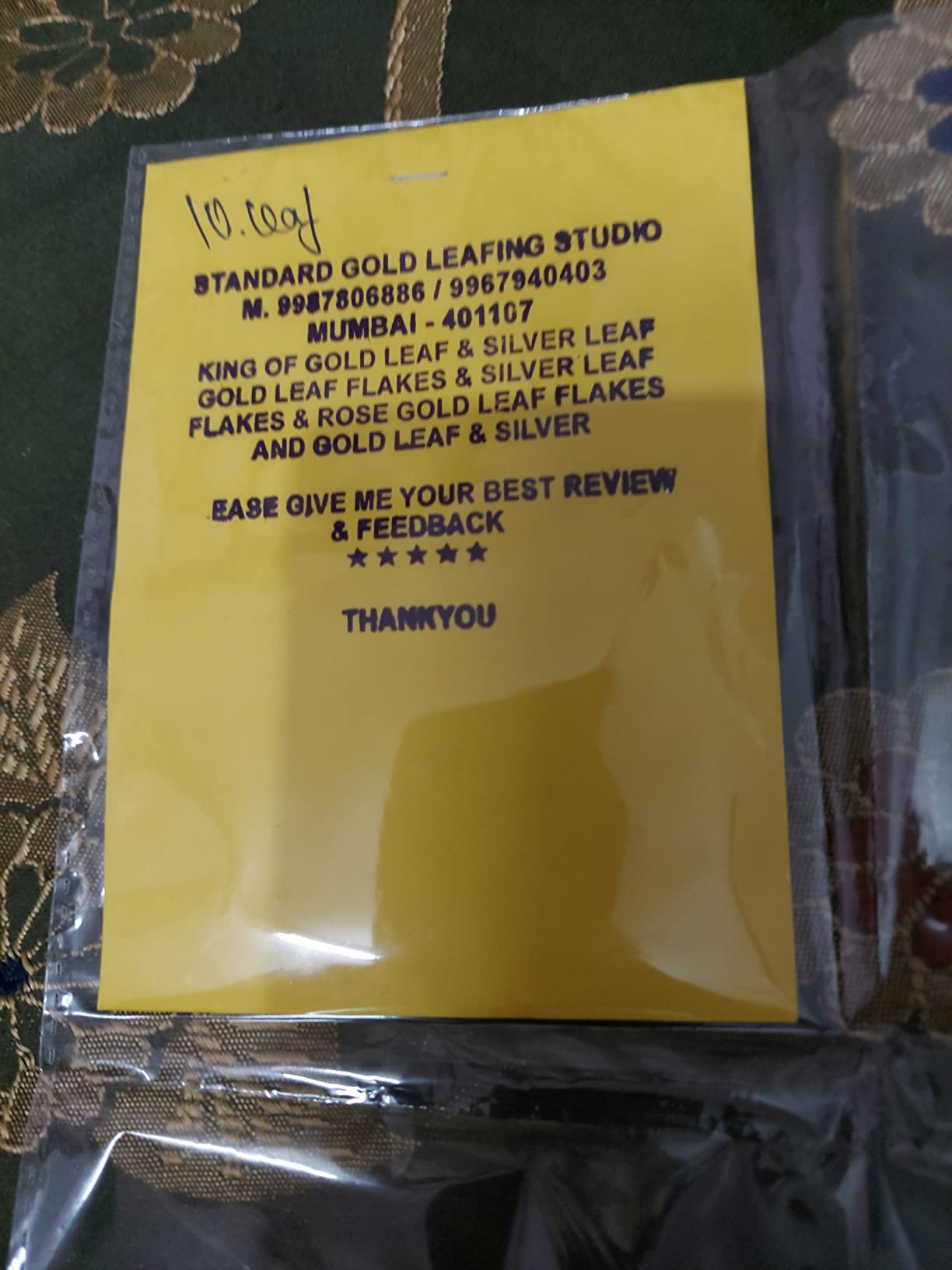 SGLS GOLD LEAF 10pcs.Gold Vark EDIBLE Foods Leaf Pure Leafs 24K GOLD ...