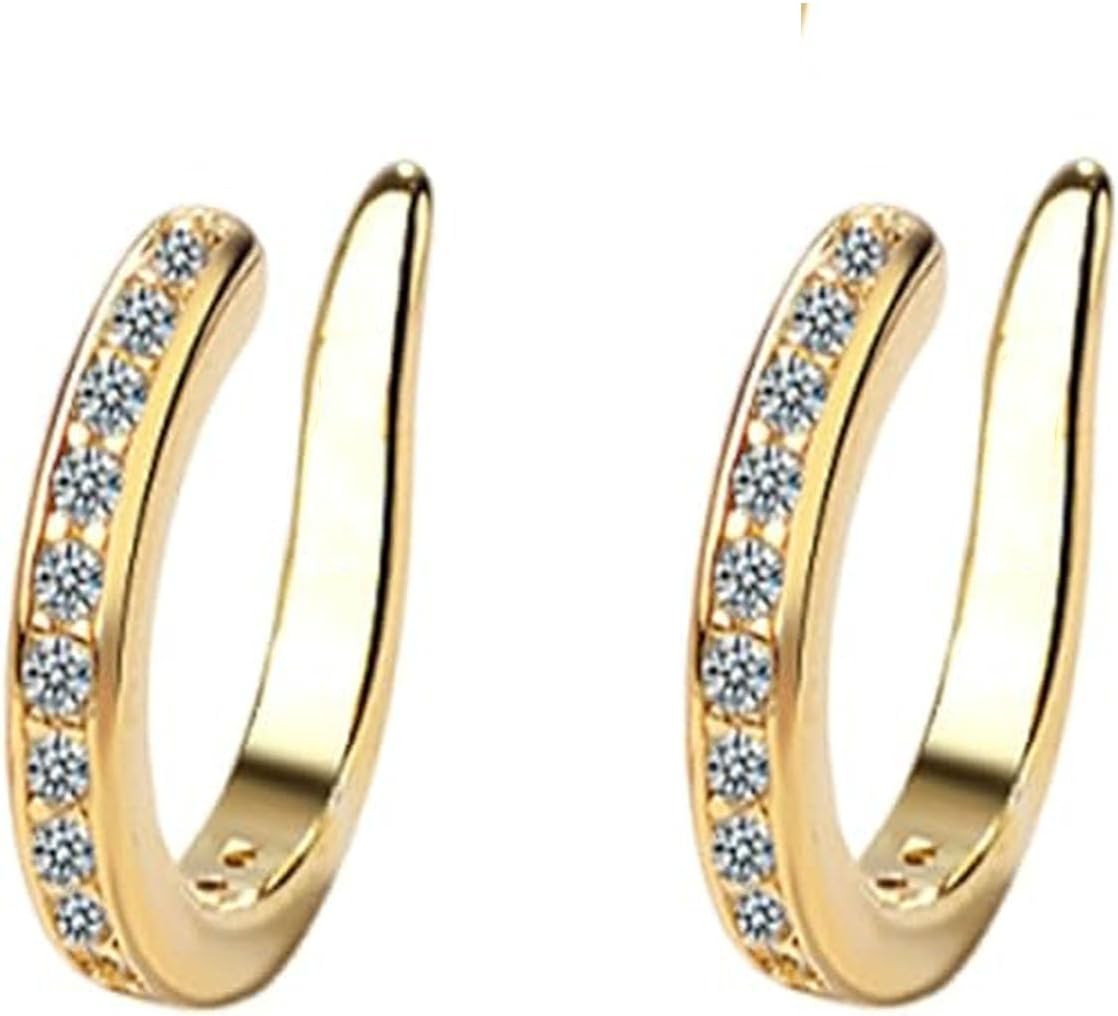 Golden diamond-encrusted ear bone clips, Ear Clips for Protruding Ears ...