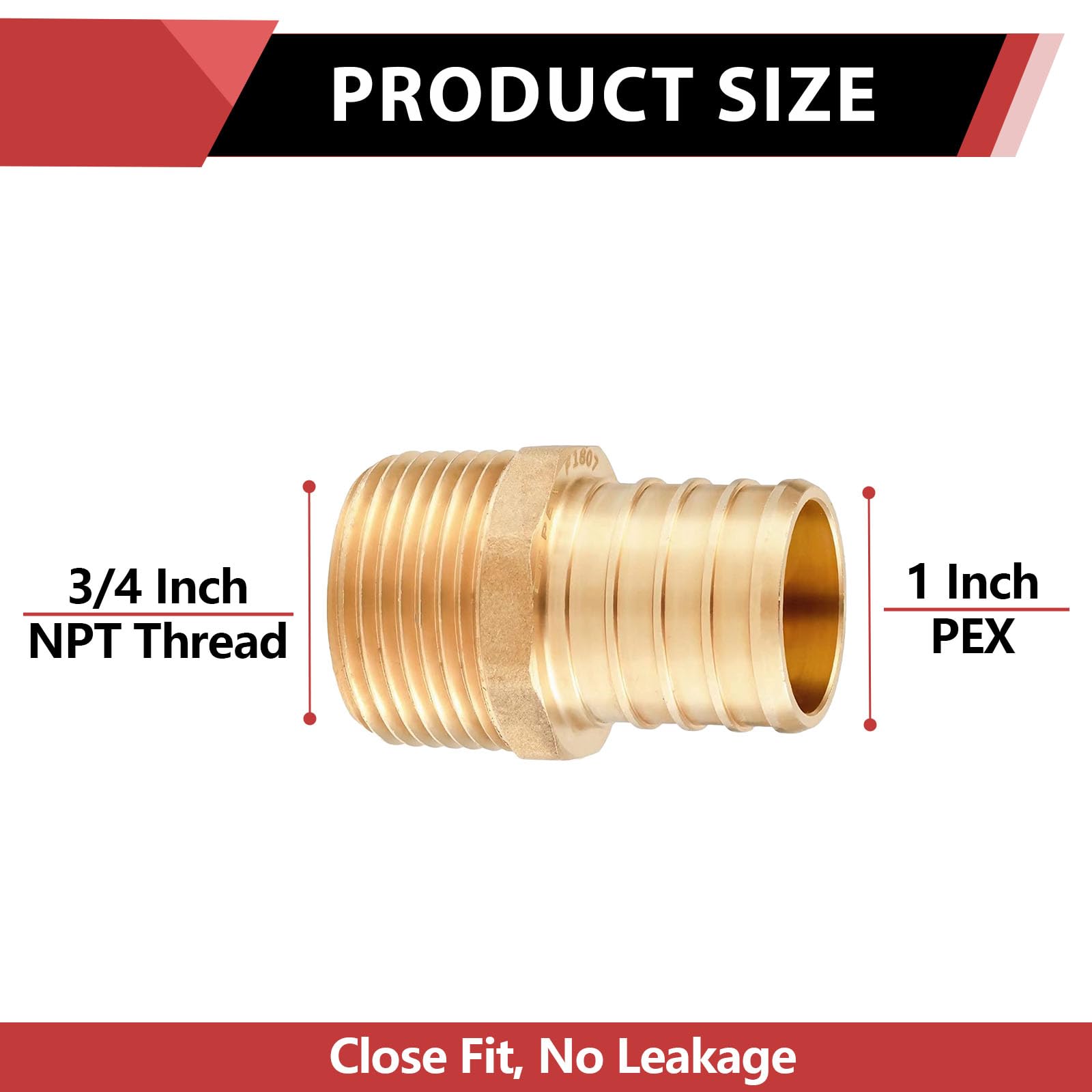 Snapklik.com : (Pack Of 5) Pex 1 Inch X 3/4 Inch NPT Male Adapter Brass ...