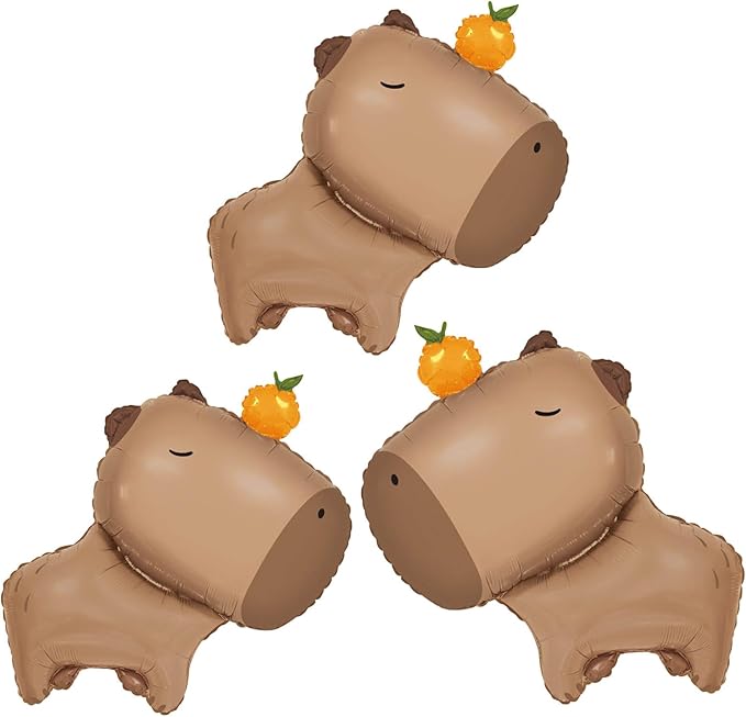 Amazon.com: CYMYLAR Capybara Balloons 3Pcs 38 Inch Happy Capybara Foil ...