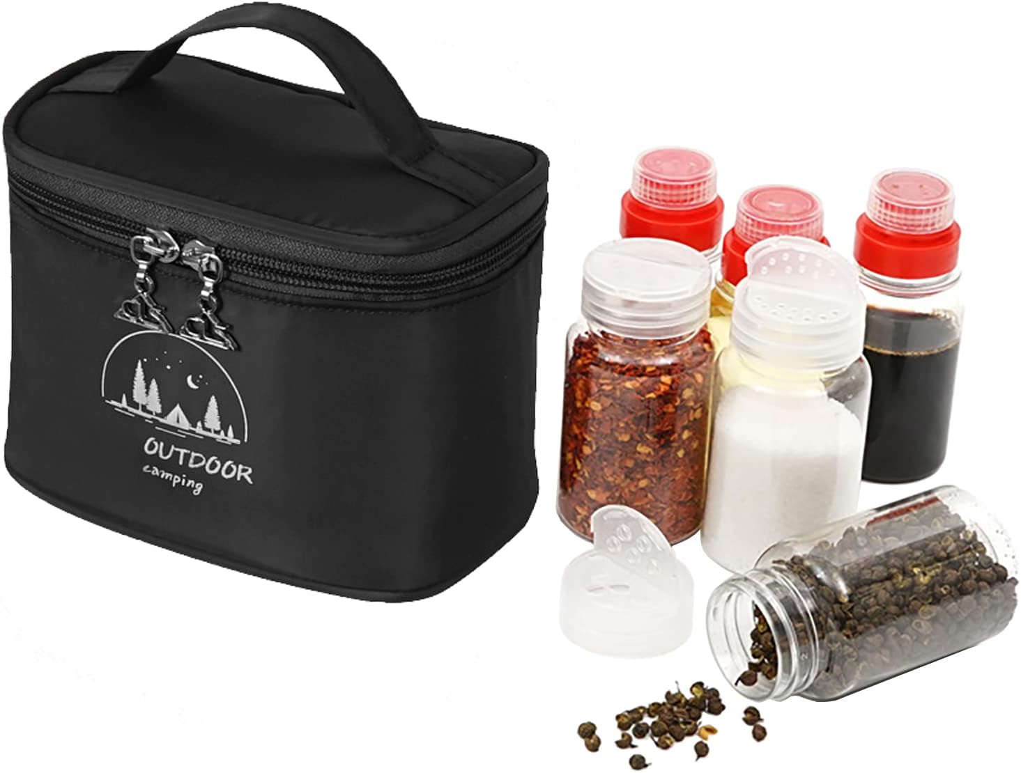 Amazon.com: Outdoors Camping Portable Spice-Jars Organizer Containers ...