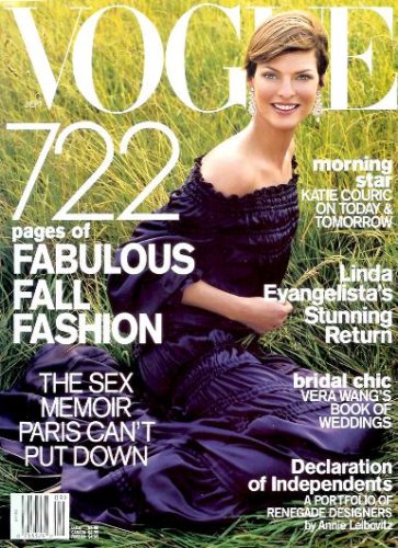 Vogue Magazine - September 2001 - 28 Pages of Linda Evangelista, + Jade ...
