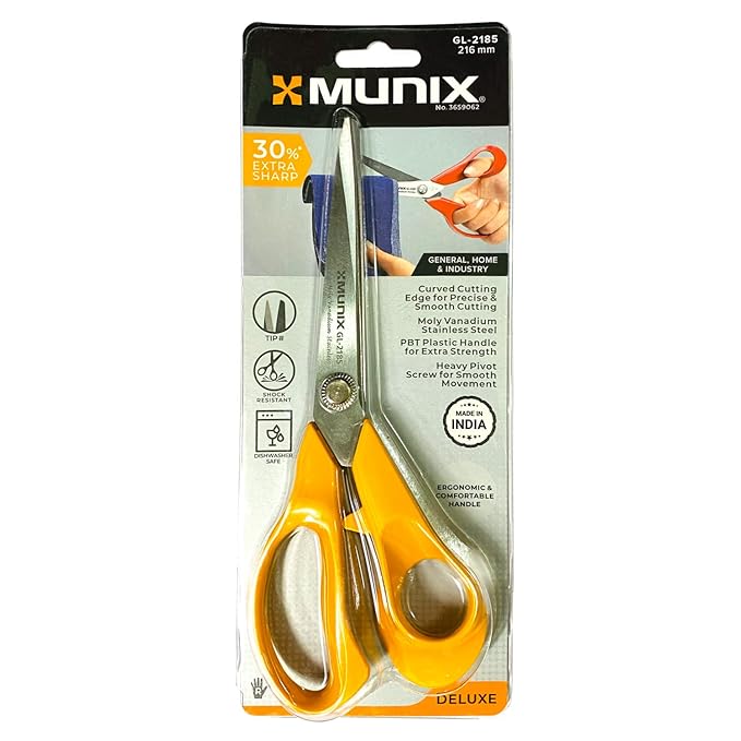 Munix GL-2185 216 mm / 8.5" Stainless Steel Scissors | Round Tip with ...
