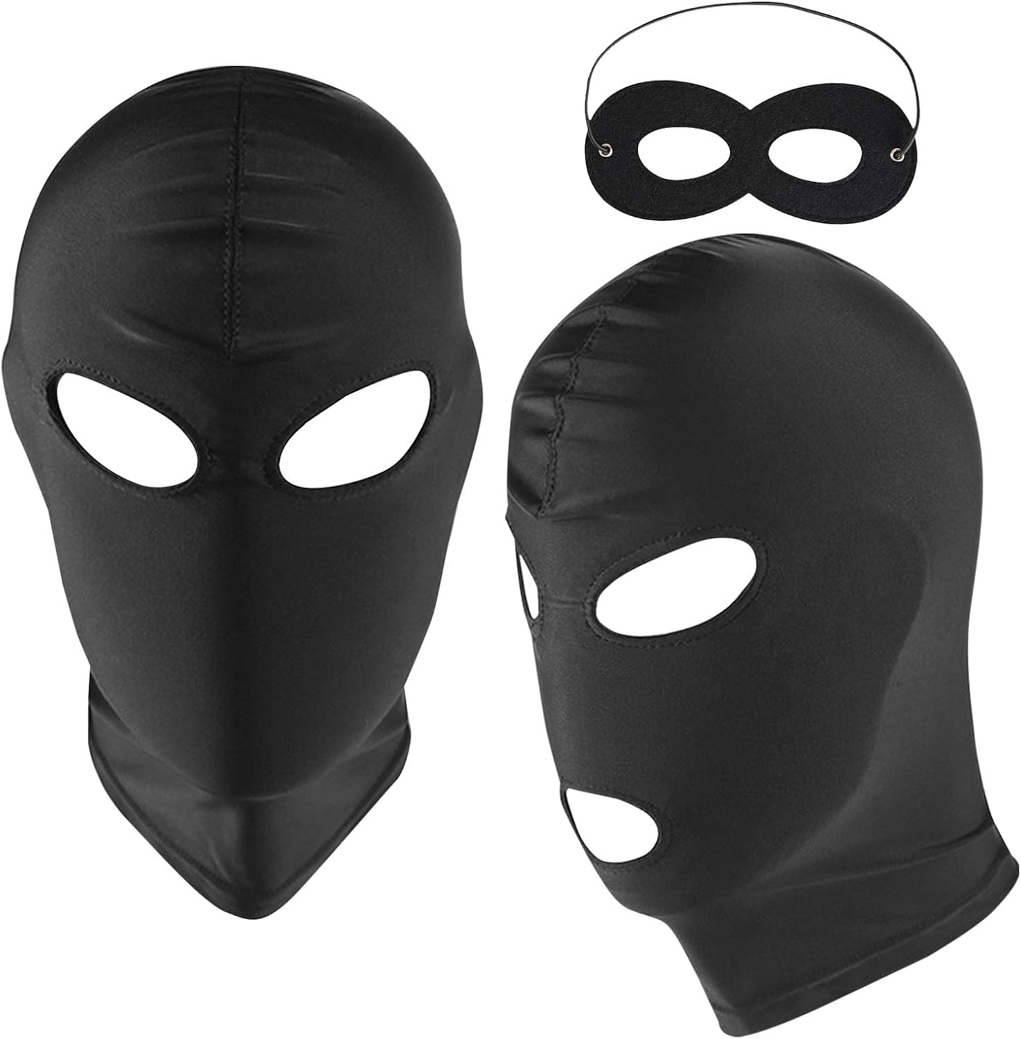 MUNSKT 3PCS Black Full Face Mask, Full Cover Hood Mask Open Eyes Open ...