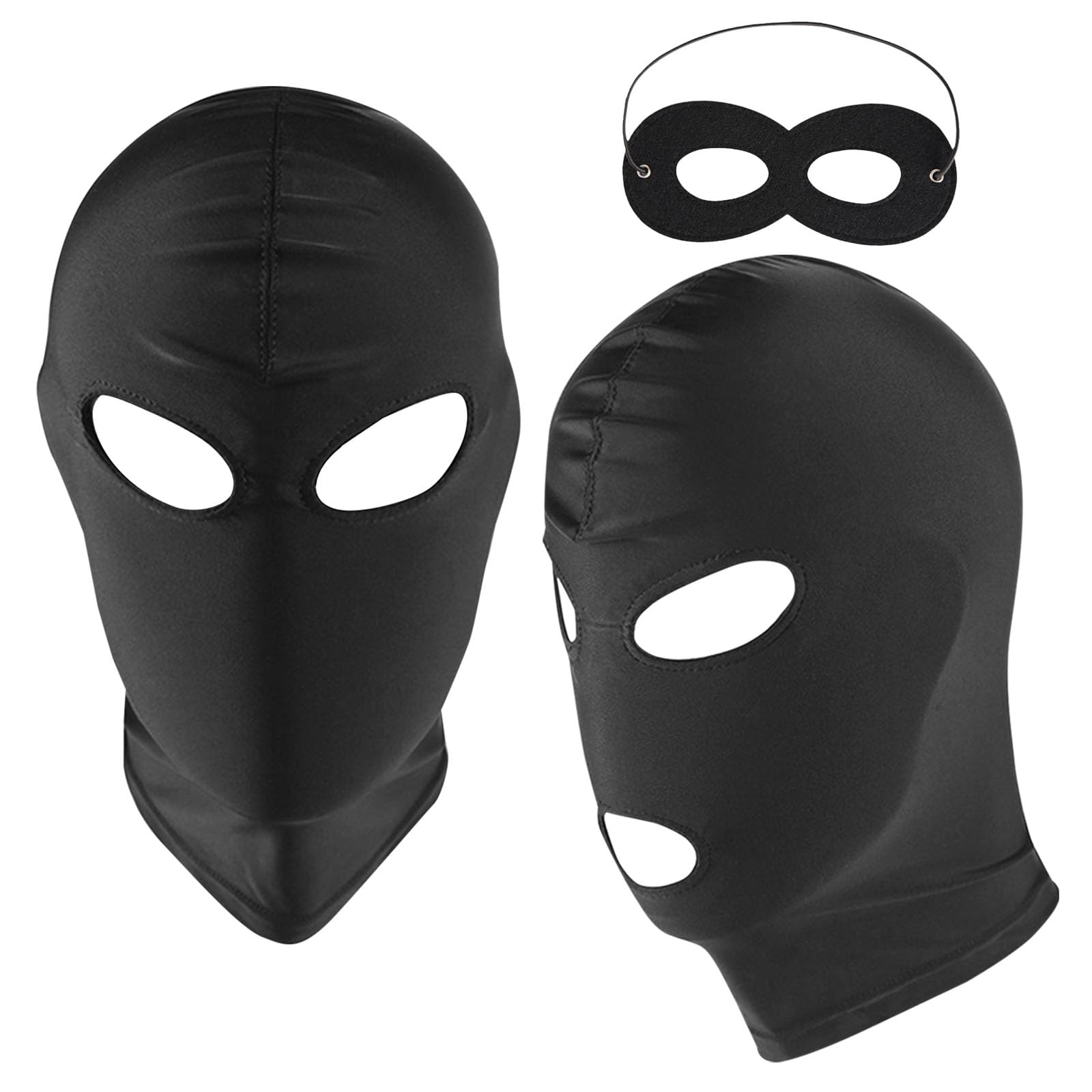 MUNSKT 3PCS Black Full Face Mask, Full Cover Hood Mask Open Eyes Open ...