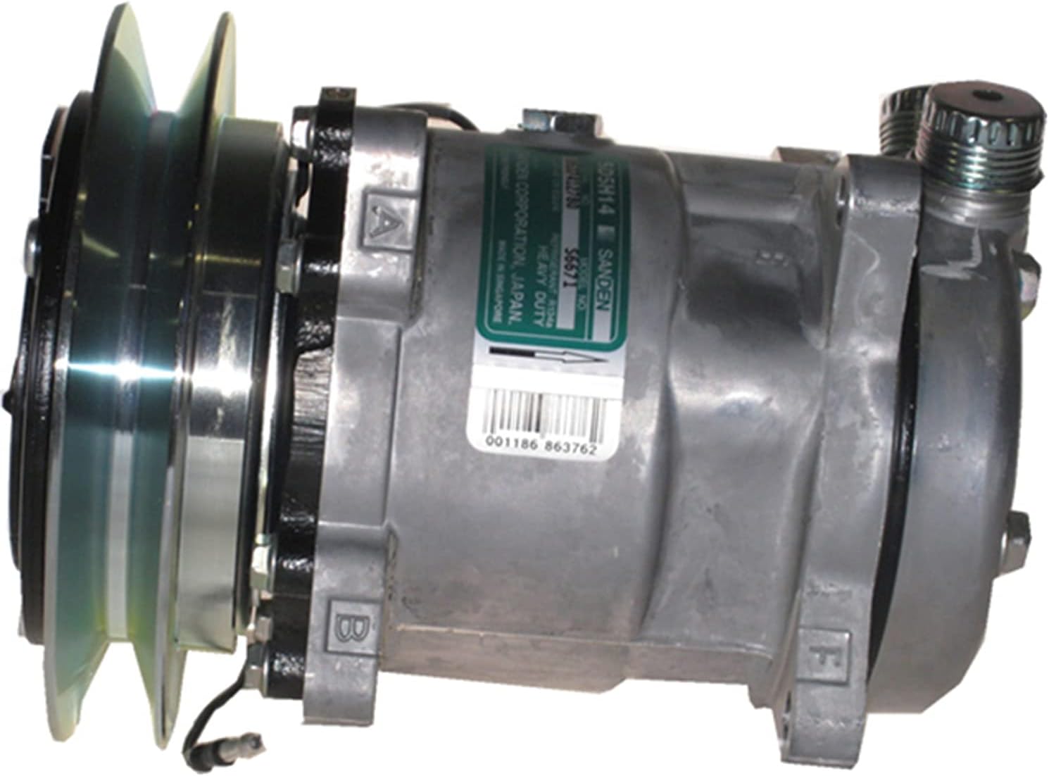 Amazon.com: Sanden 7H15 Style Compressor,134A, 2 Groove Vbelt Clutch ...