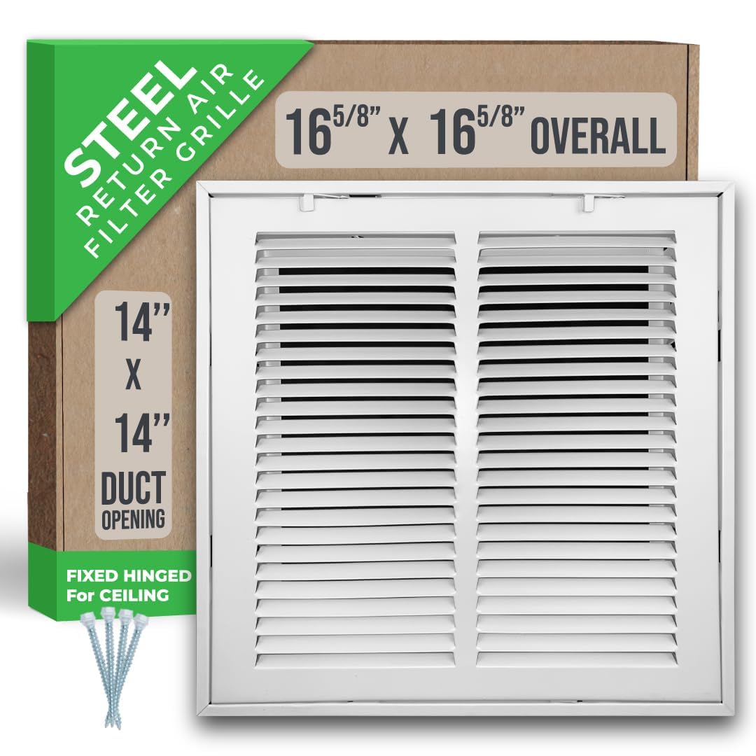 Snapklik.com : Fits 14x14 Duct Opening Steel Return Air Filter Grille ...