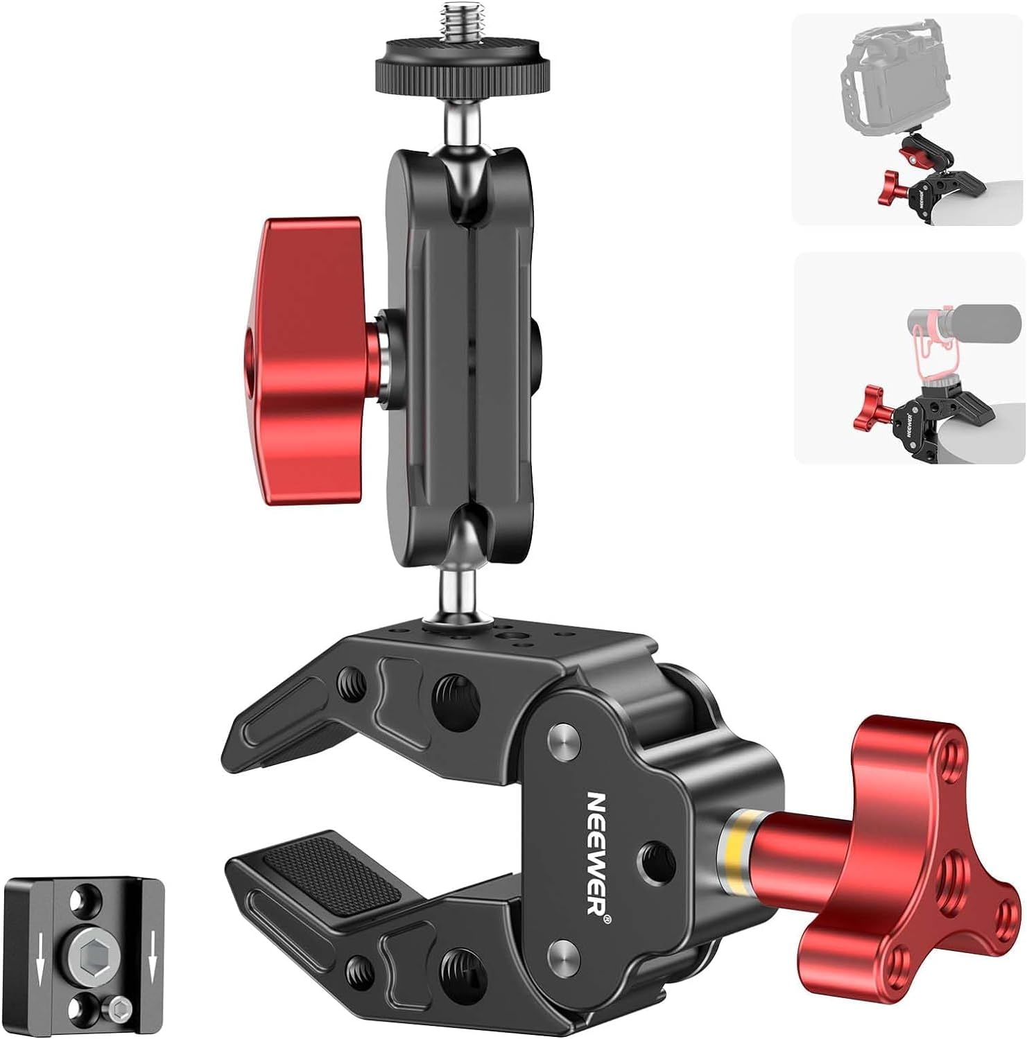 Amazon.com : Neewer Double Super Clamp Camera Mount with Magic Arm ...