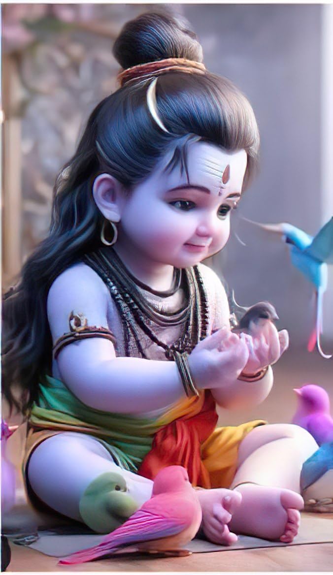 Omdecor Baby Shiv Mahadev God Poster For Pooja Room, Living Room, Kids ...