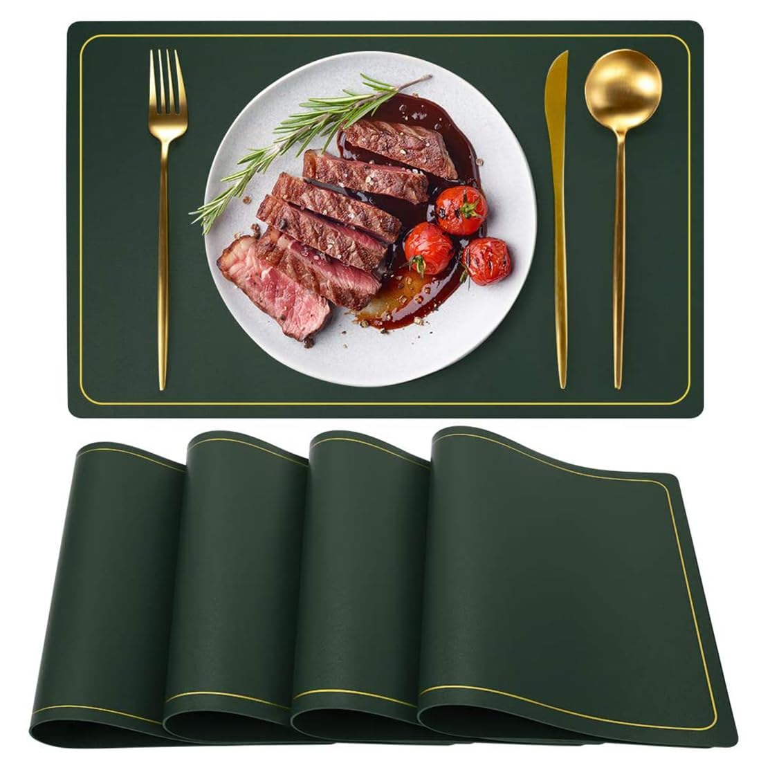 Maharsh Pu Leather Dining Table Mat Waterproof Heat Insulation ...