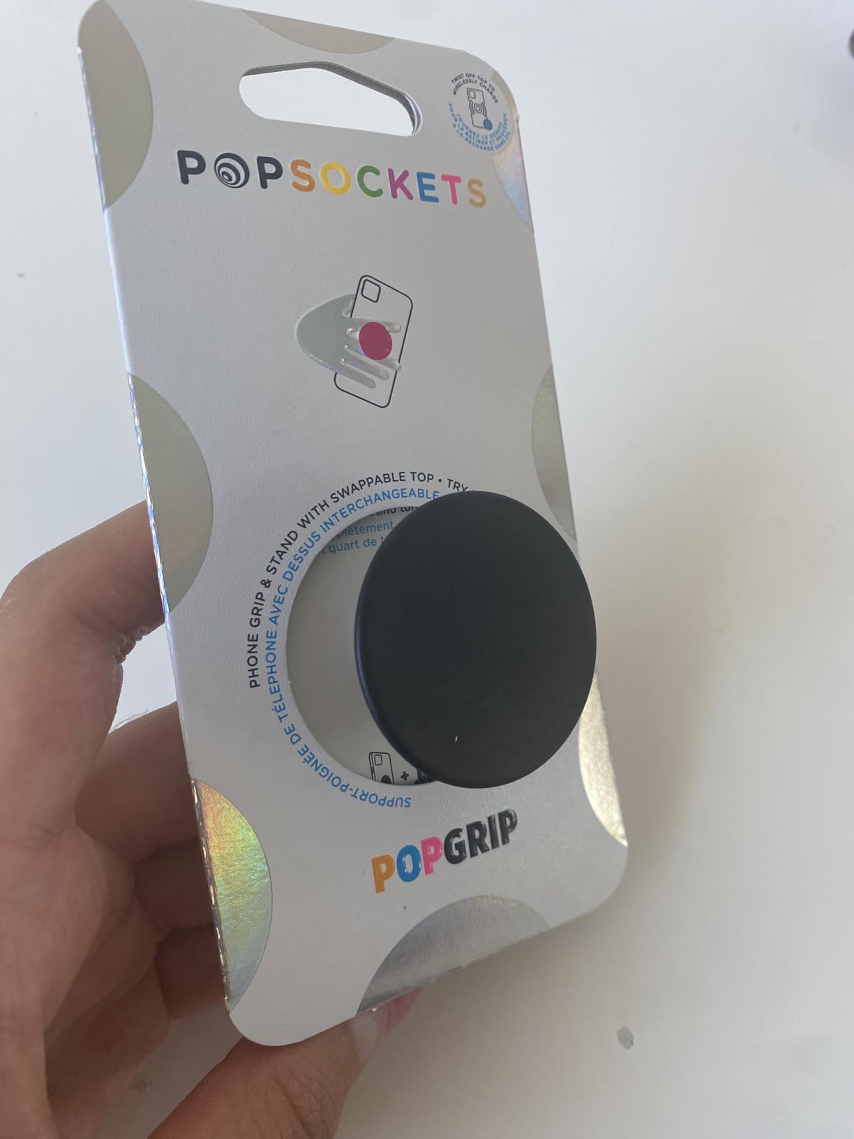PopSockets PopGrip: Swappable Grip for Phones & Tablets - Black ...