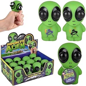 Amazon.com: Popping Eye Green Aliens (3.33") (12 Pack) Squeezable ...