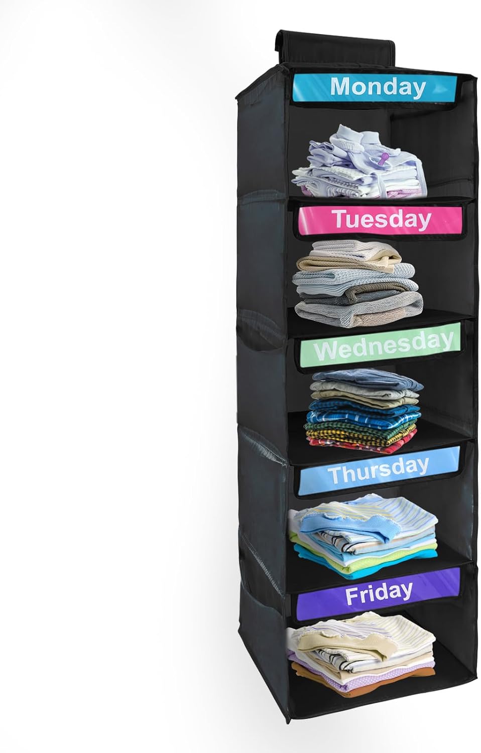 Amazon.com: Qiuruoo 5 Shelf Weekly Clothes Organizer for Kids, Foldable ...