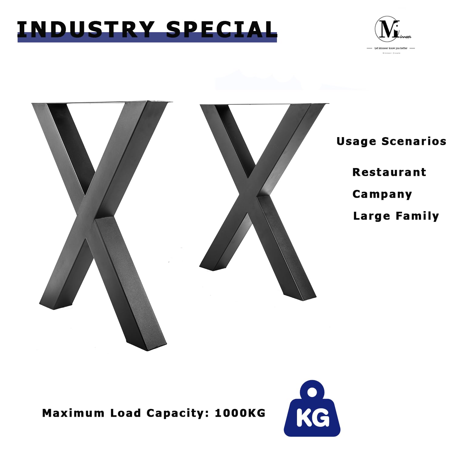 Snapklik.com : Enhanced 28" X 24" X-Shaped Metal Legs,High Strength ...