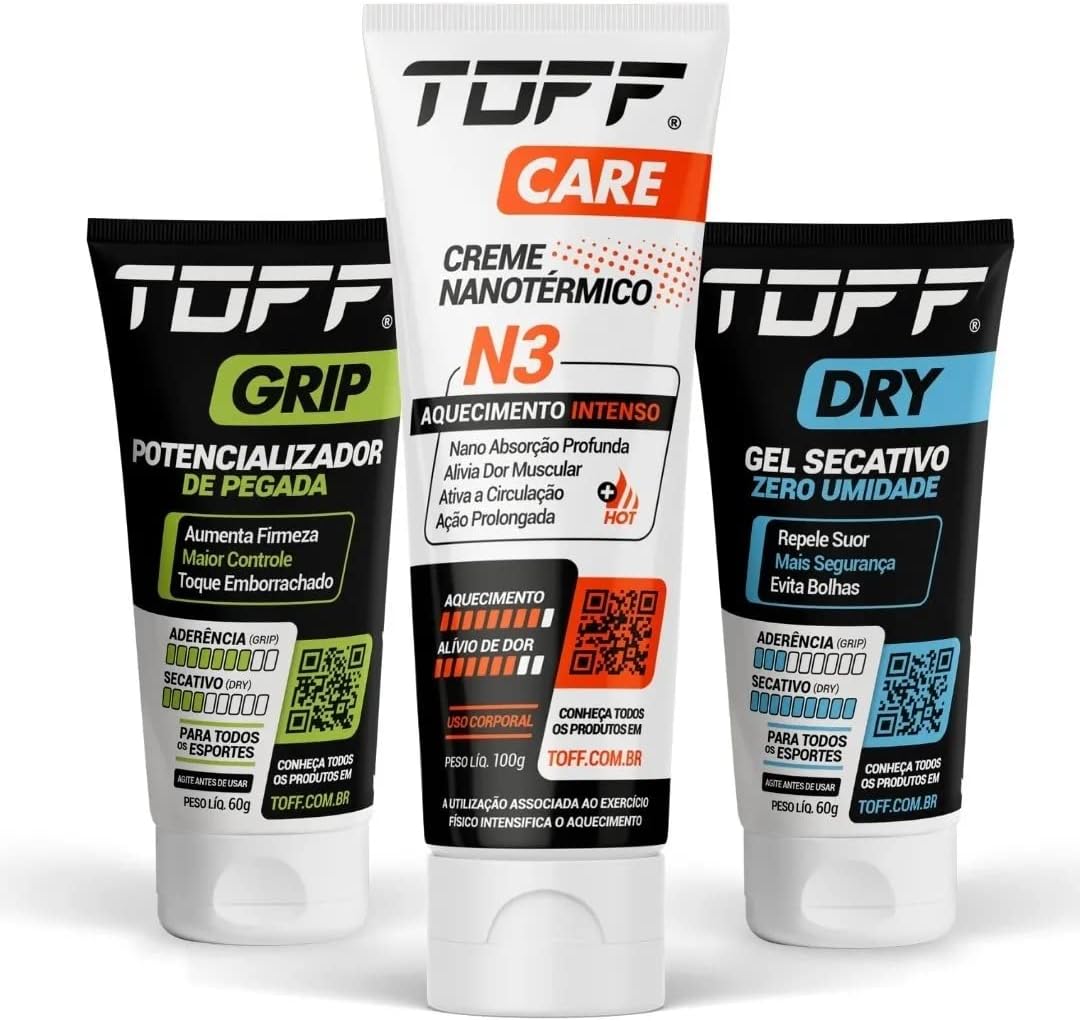 Kit Toff Dry Mãos Secas + Toff Grip Potencializador de Pegada + Toff ...
