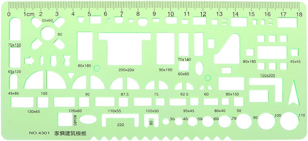Amazon.com: BUZHI Green Plastic Drawings Templates Measuring Templates ...