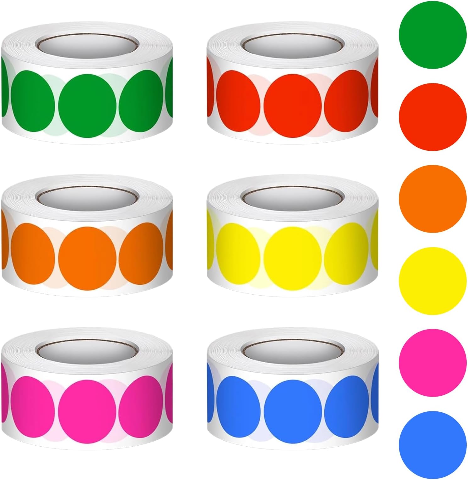 3000 Pièces Gommettes Rondes Multicolore, 25mm Pastille Autocollante ...