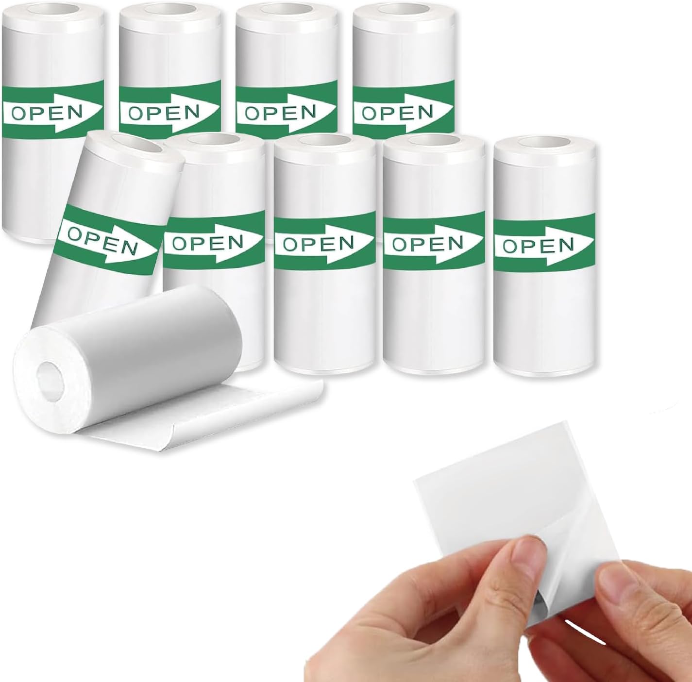 Amazon.com : 10 Rolls Thermal Sticker Paper, FLENVO Self-Adhesive Mini ...