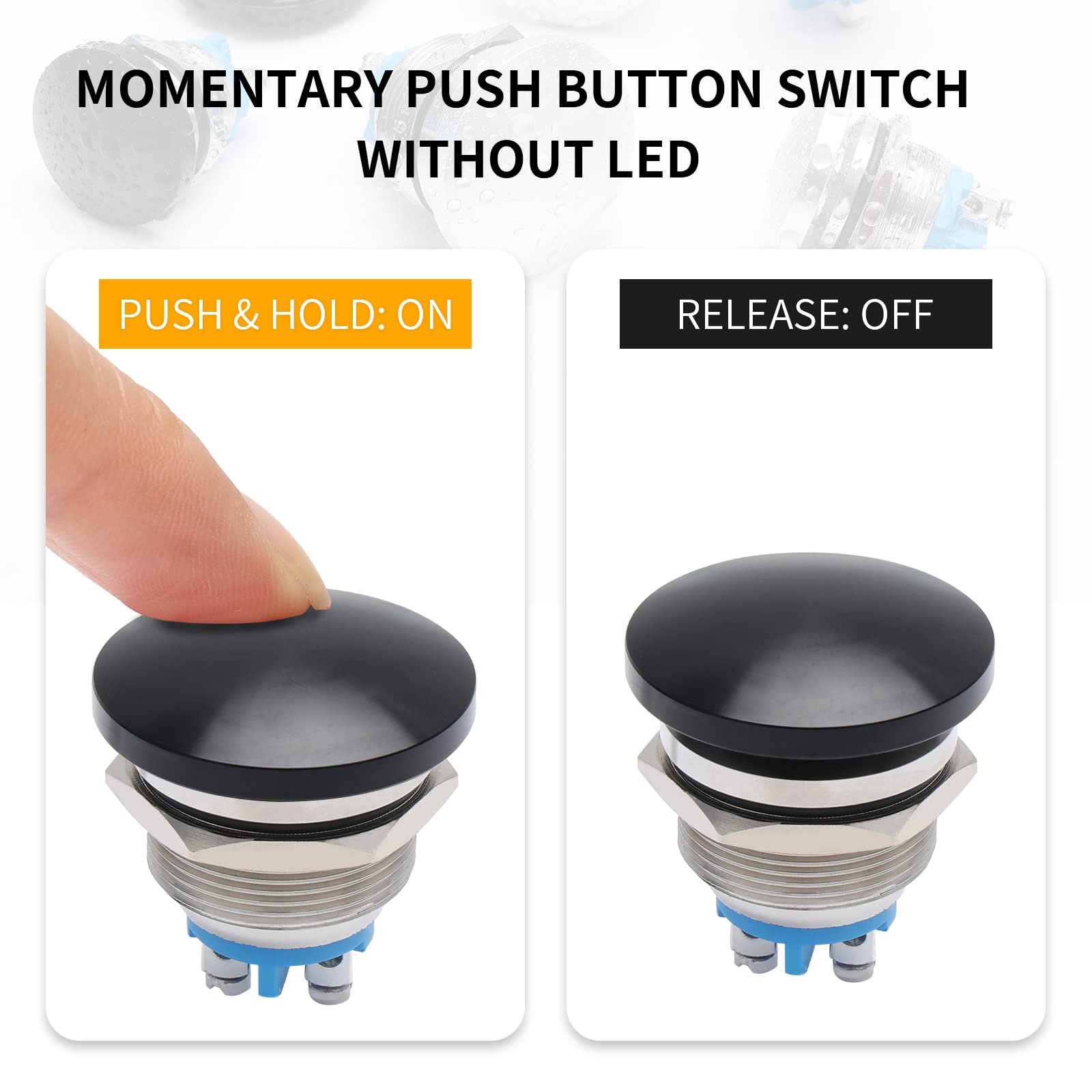 Snapklik.com : 22mm Momentary Push Button Switch Mushroom Head ...