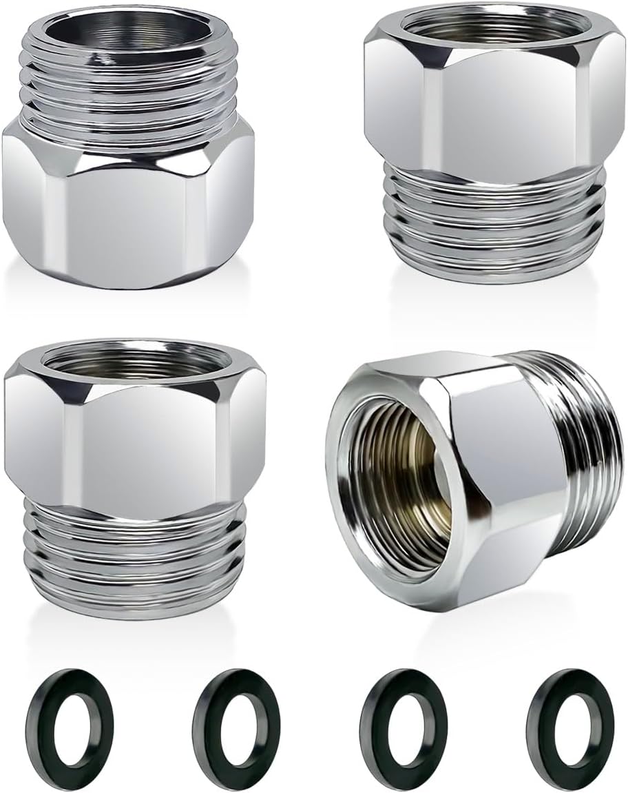 Amazon.com: 4 PCS Water Line Adapter, Brass Pipe Fitting, G 1/2 Female ...