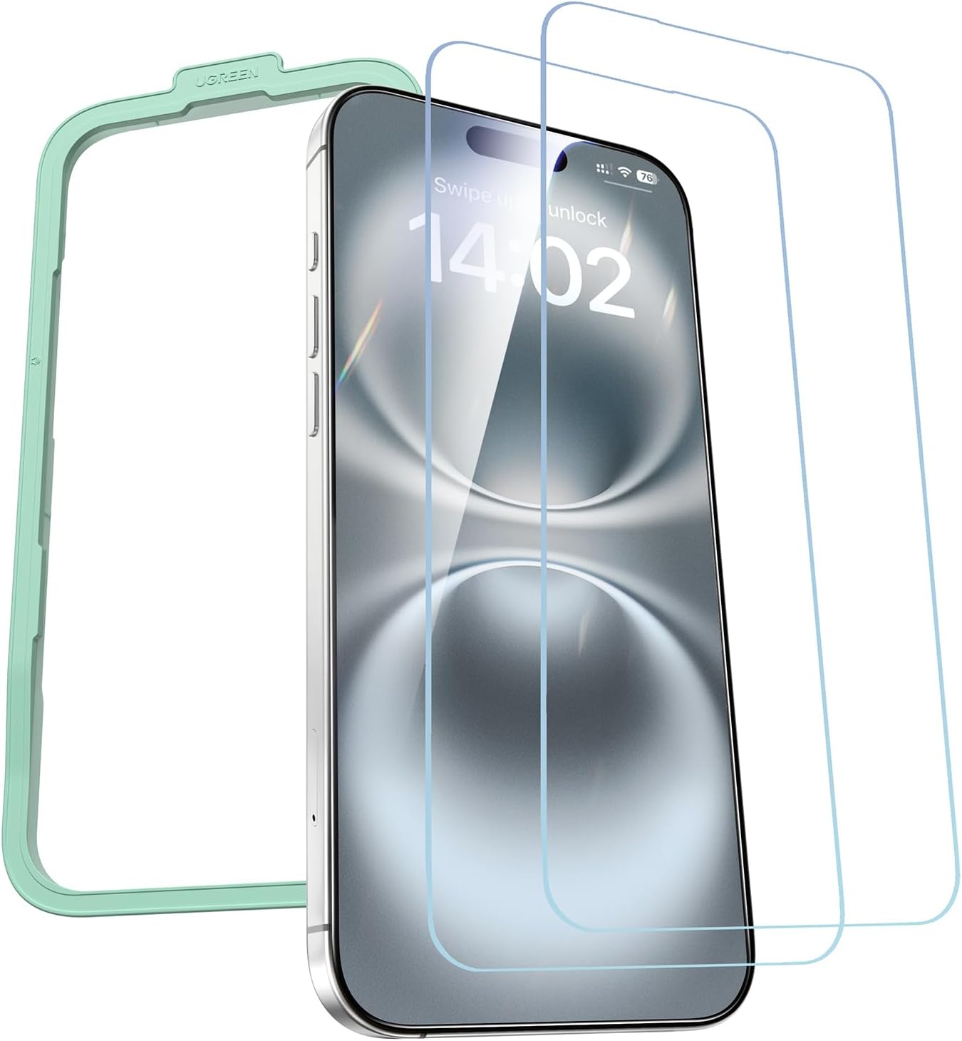 UGREEN 2 Pack Screen Protector for iPhone 15/16 HD Clear, 9H Hardness ...