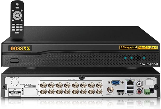 Amazon.com: OOSSXX 16-Channel DVR Hybrid Capability 5-in-1 Digital ...