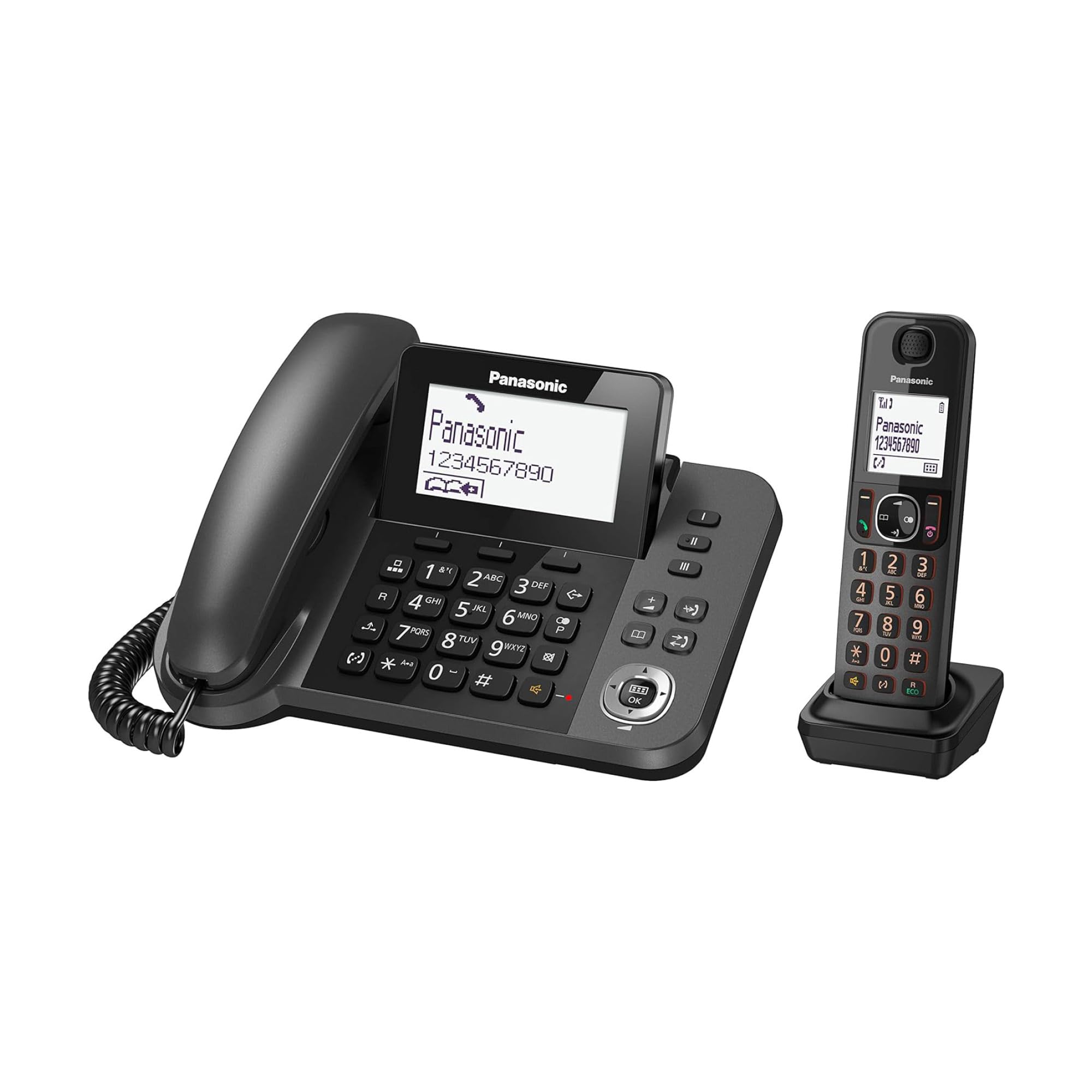Panasonic KX-TGF310EXM Telefono Digitale Cordless/con Filo, Base e ...