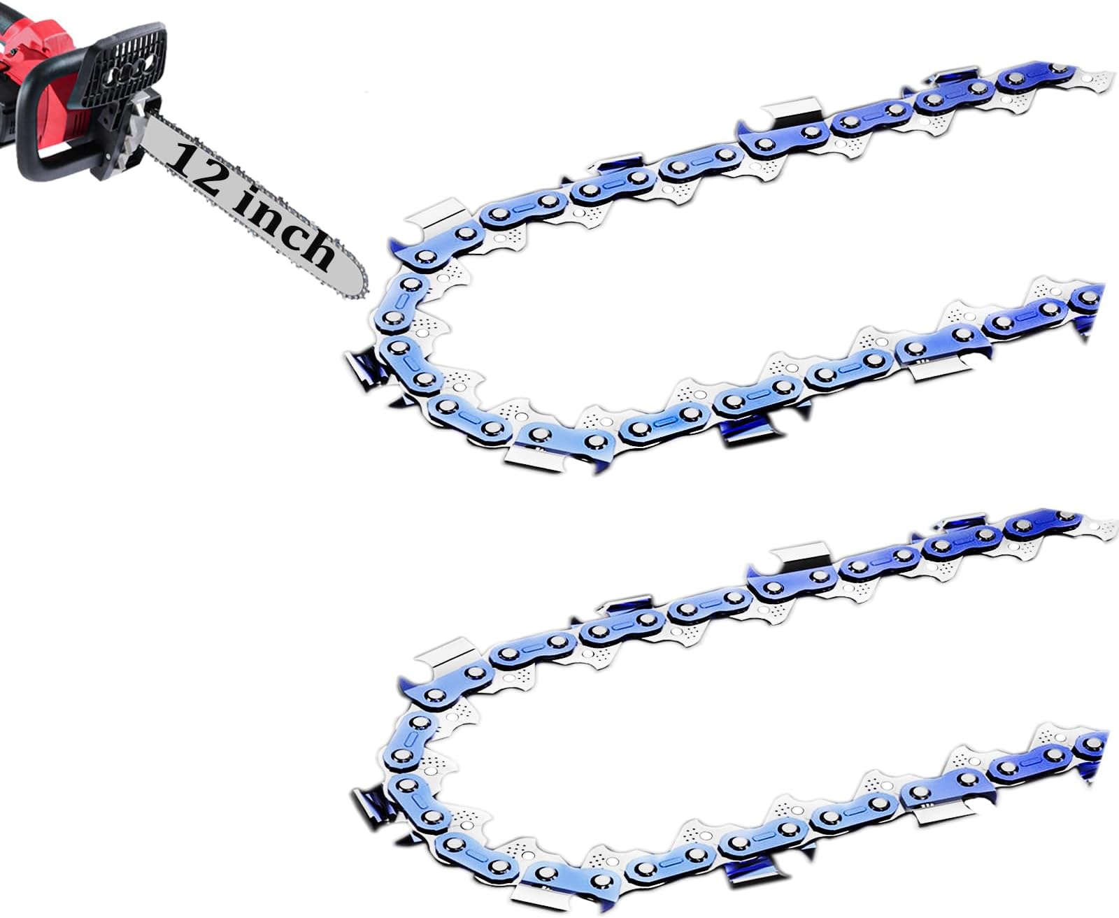 Amazon.com: Hiboom 12 Pieces 18 Inch Chainsaw Chain 3/8" Pitch. 050 ...