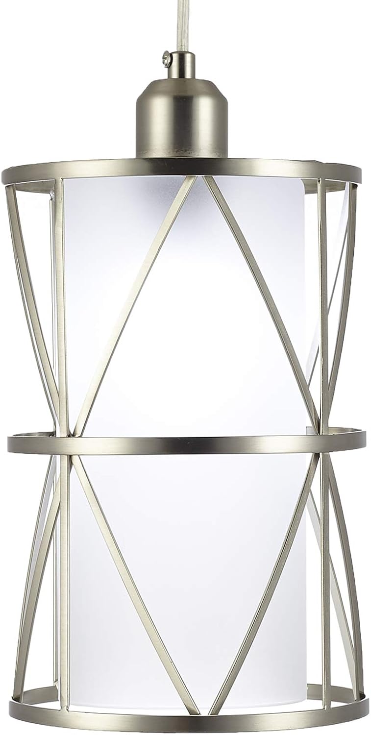 KLOSM Modern Mini Pendant Light in Brushed Nickel Finish with Frosted ...