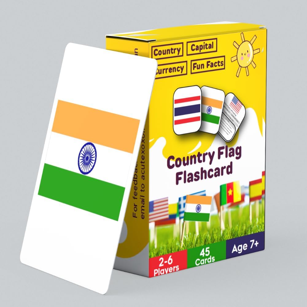 Buy 45 Flags Flash Cards for Smart Kids Learning | Country, Capital ...