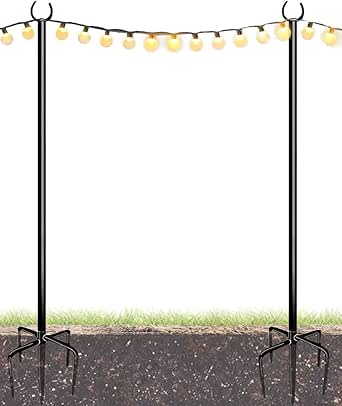 Amazon.com: Eazielife 10FT String Light Poles for Outdoor, Heavy Duty ...