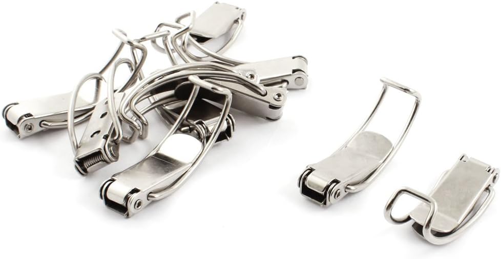 Uxcell 6cm Spring Loaded Straight Loop Closet Draw Toggle Latch, 10 ...