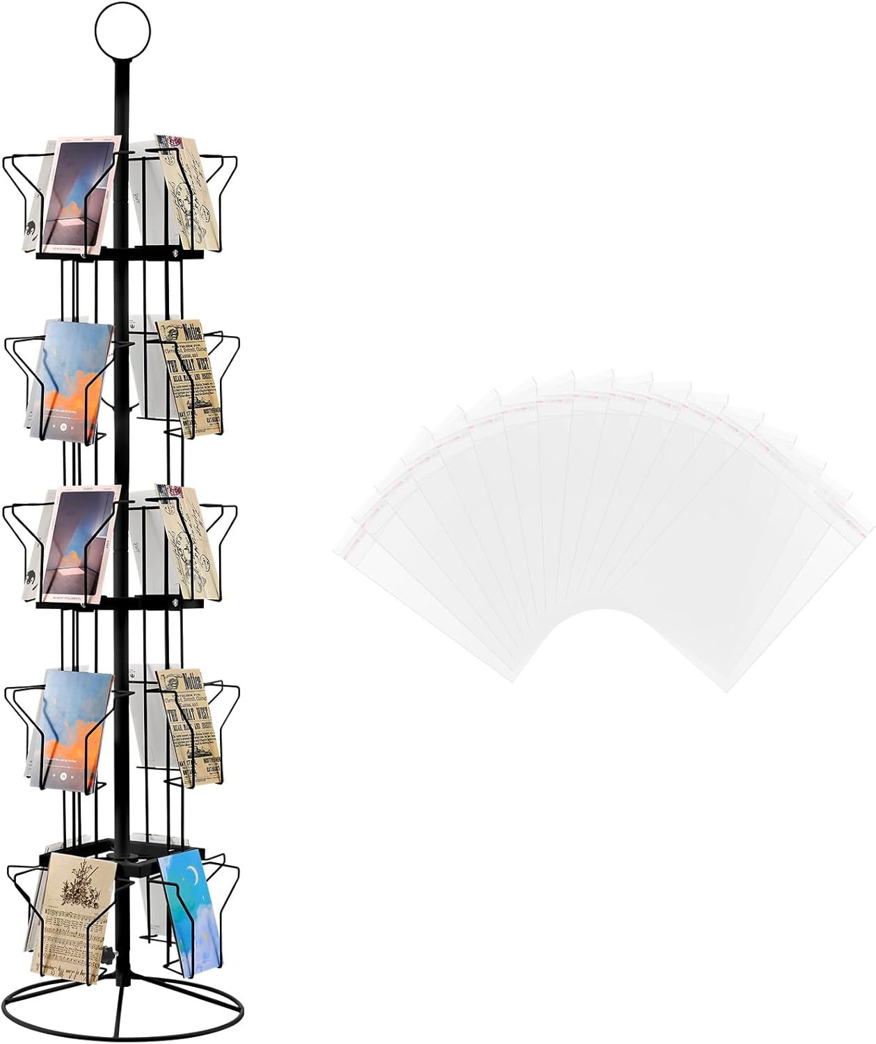Amazon.com : 20 Pockets Countertop Rotating Greeting Card Display Rack ...