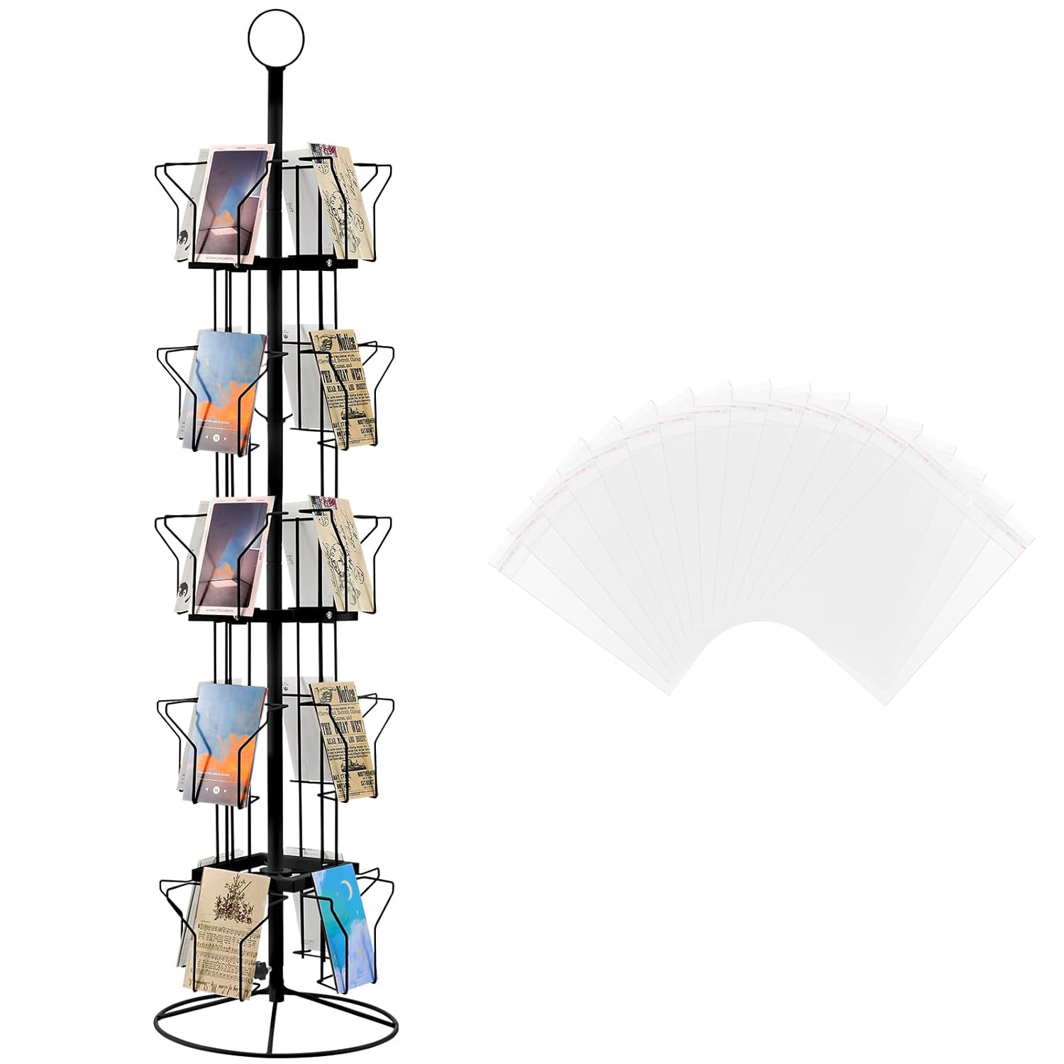 Amazon.com - 20 Pockets Countertop Rotating Greeting Card Display Rack ...
