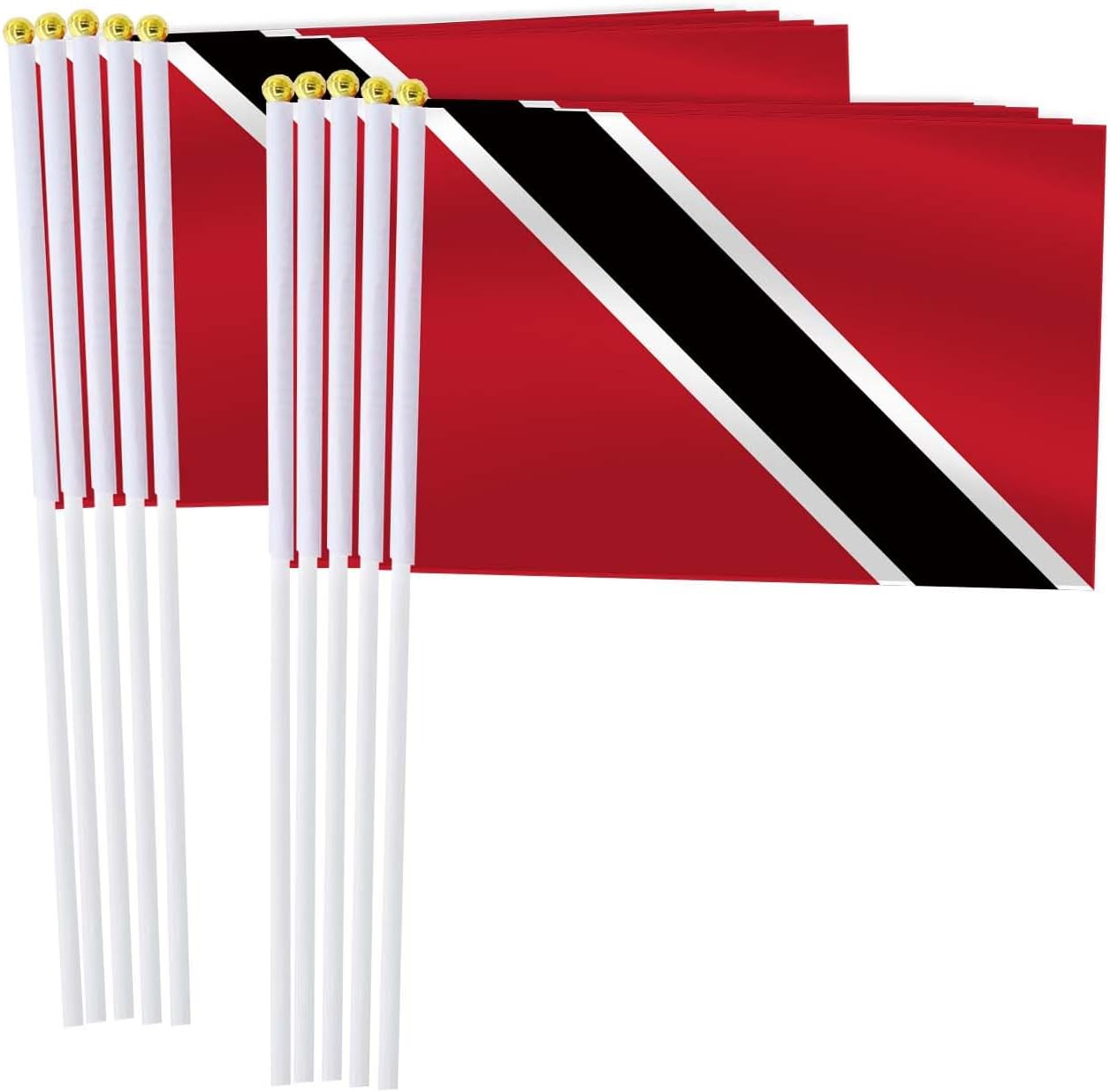 Amazon.com : 10 Pack Trinidad Trinidan Flags on Stick 5x8 Inch ...