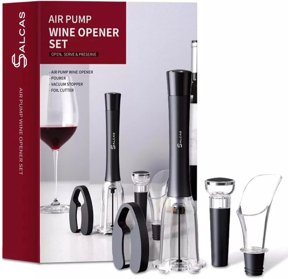 Amazon.com: Air Pump Wine Opener - Easy & Fast Wine Cork Puller - Black ...