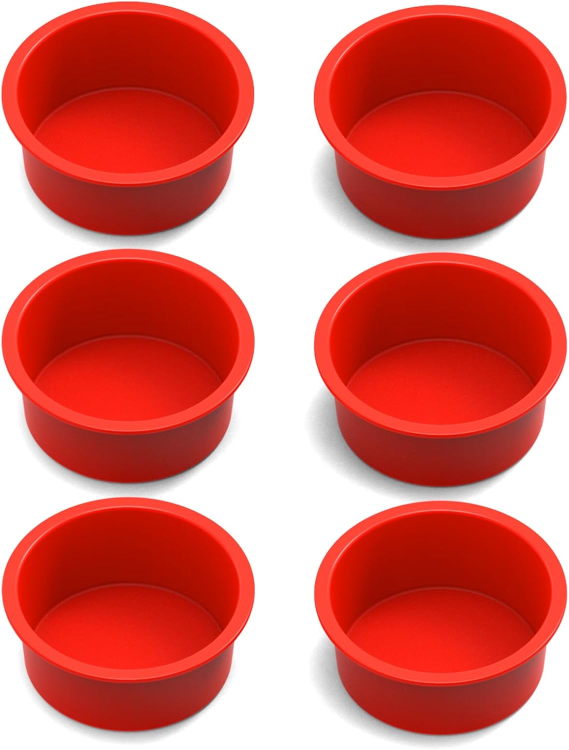4 inch Cake Pans (6 Pack) - Silicone Mini Smash Cake Pans, Nonstick ...