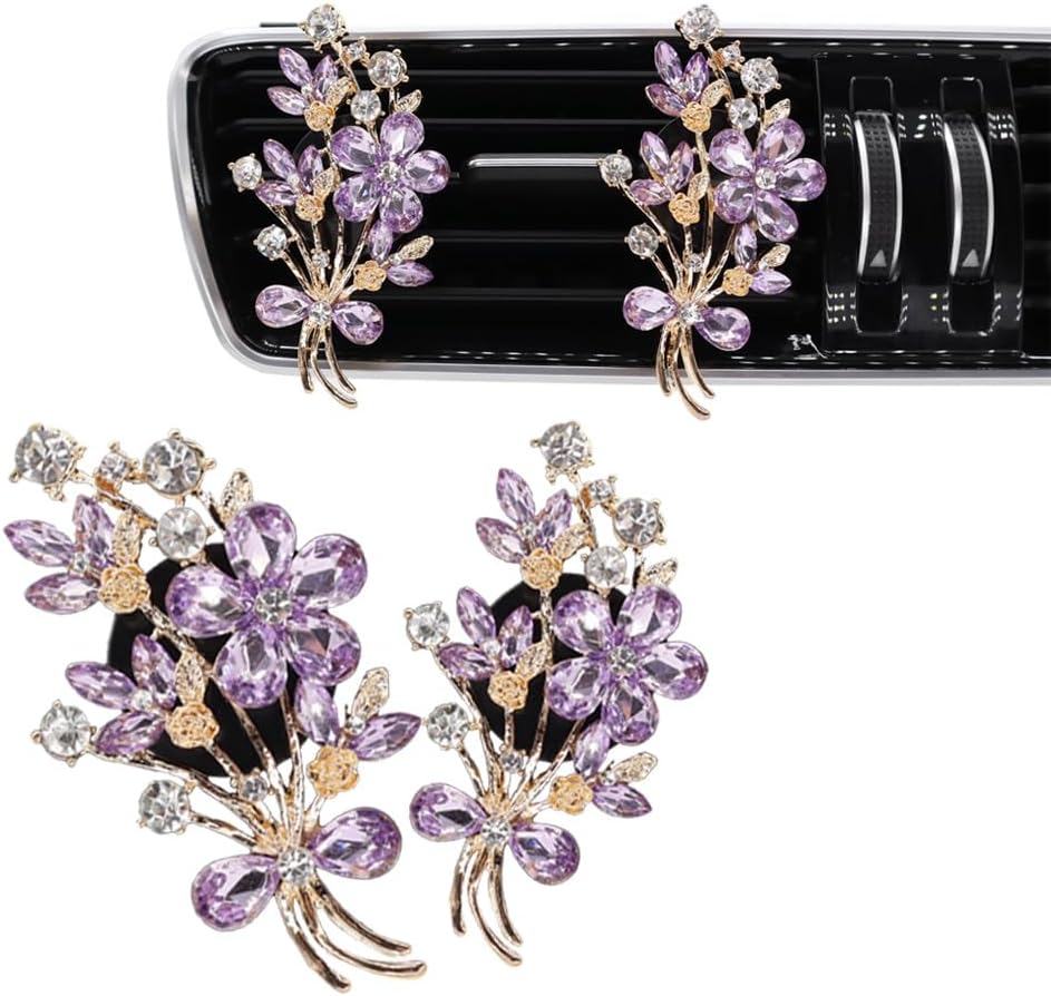 Amazon.com: ORIESSE 2pcs Flower Car Vent Clips Car Air Freshener ...