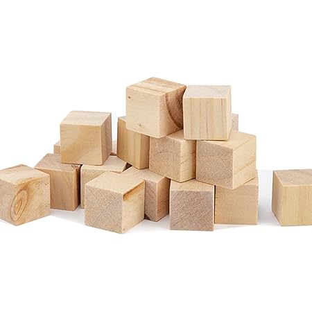 Amazon.com: Wood Blocks for Crafts, Unfinished Wood Cubes, 3cm Natural ...