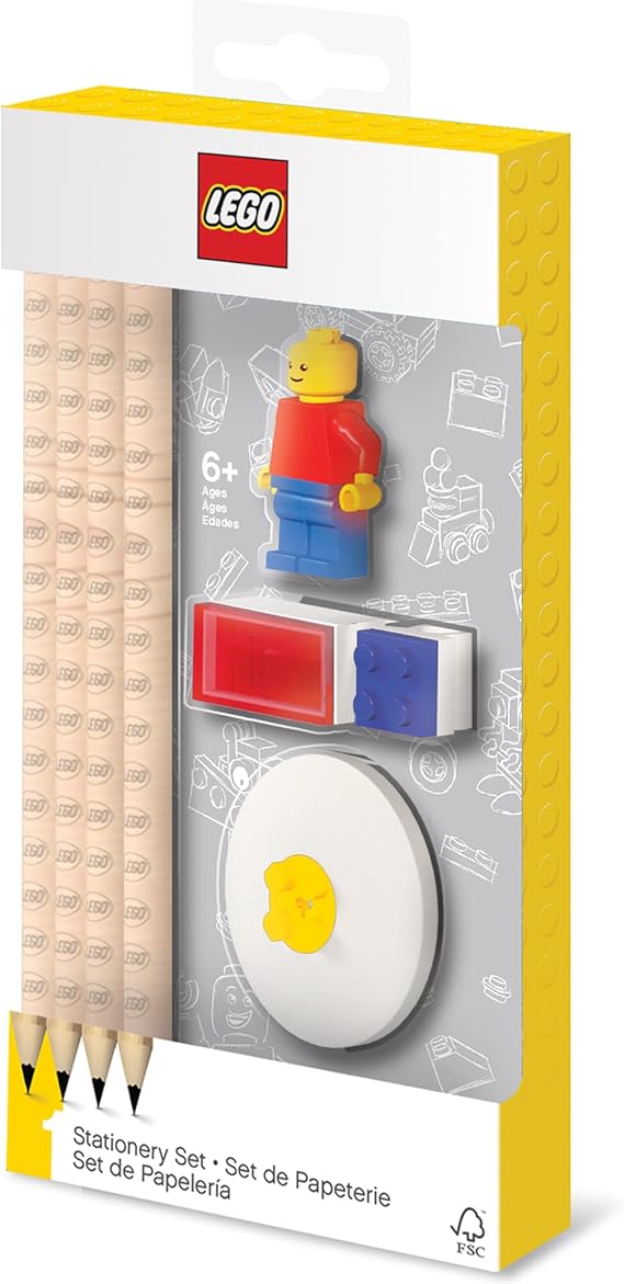 Amazon.com: Lego Stationery Set with Minifigure, Graphite Pencils ...