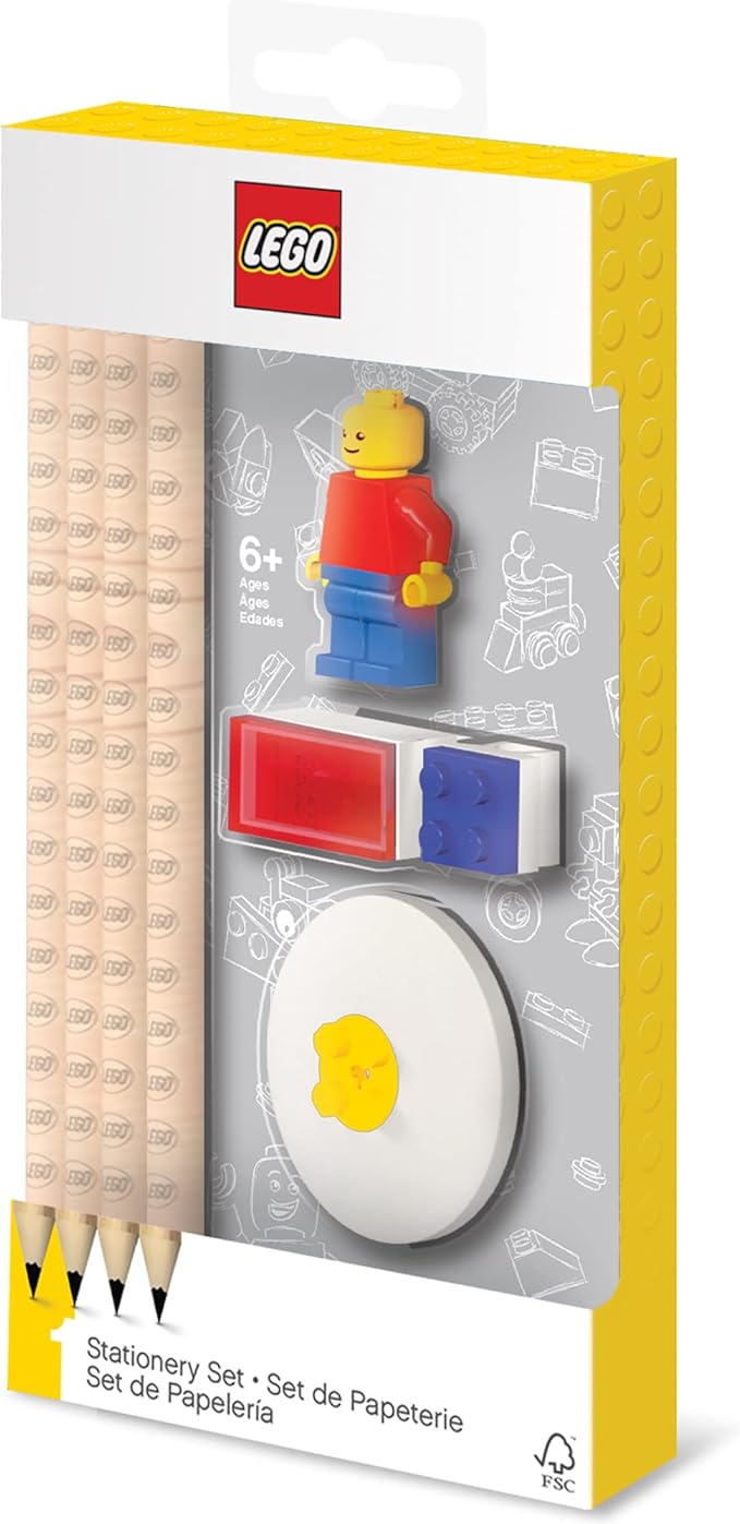 Amazon.com: Lego Stationery Set with Minifigure, Graphite Pencils ...