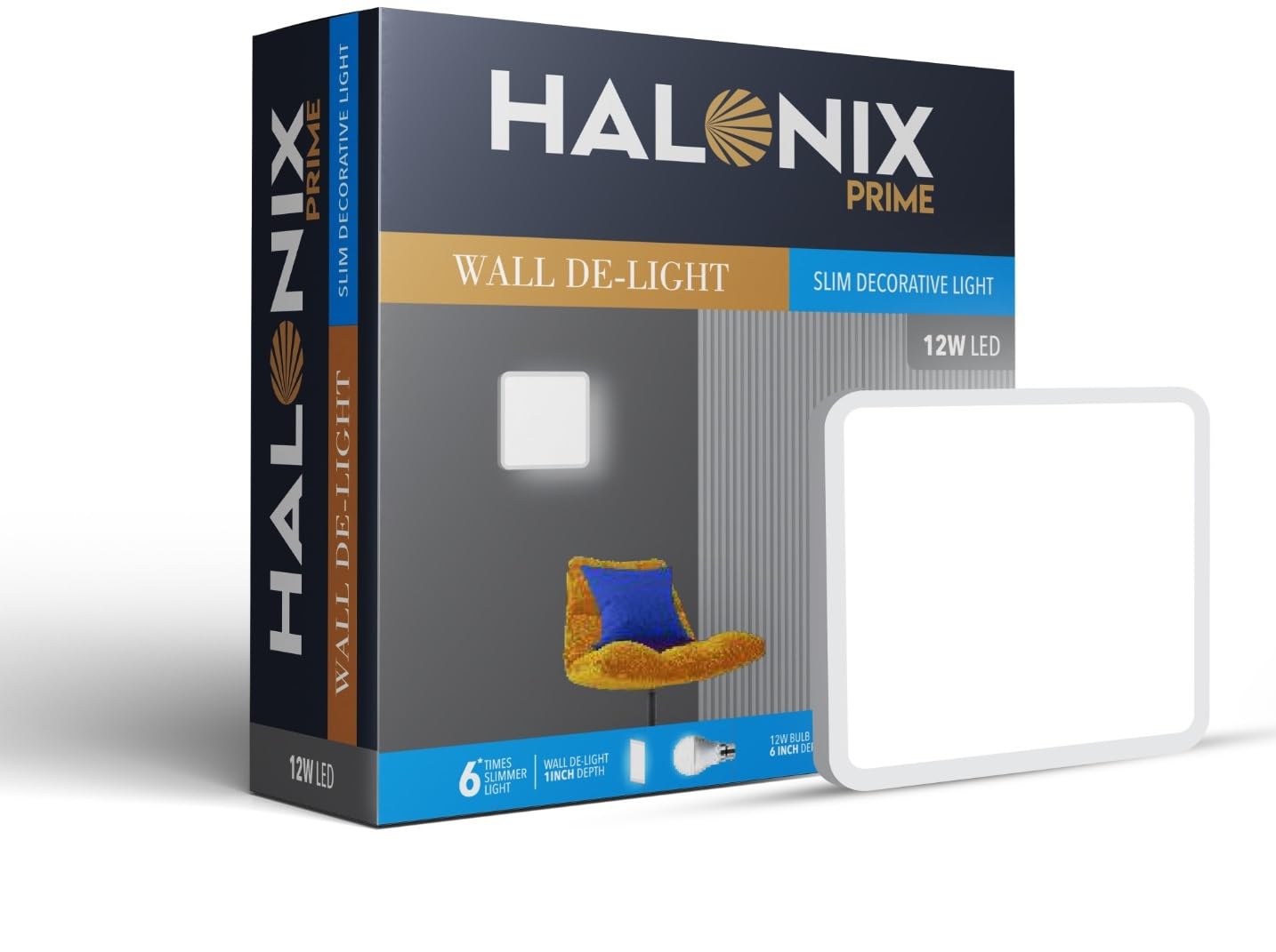 Halonix Prime 12W Square Wall De-Light Slim Surface Downlighter|Cct ...