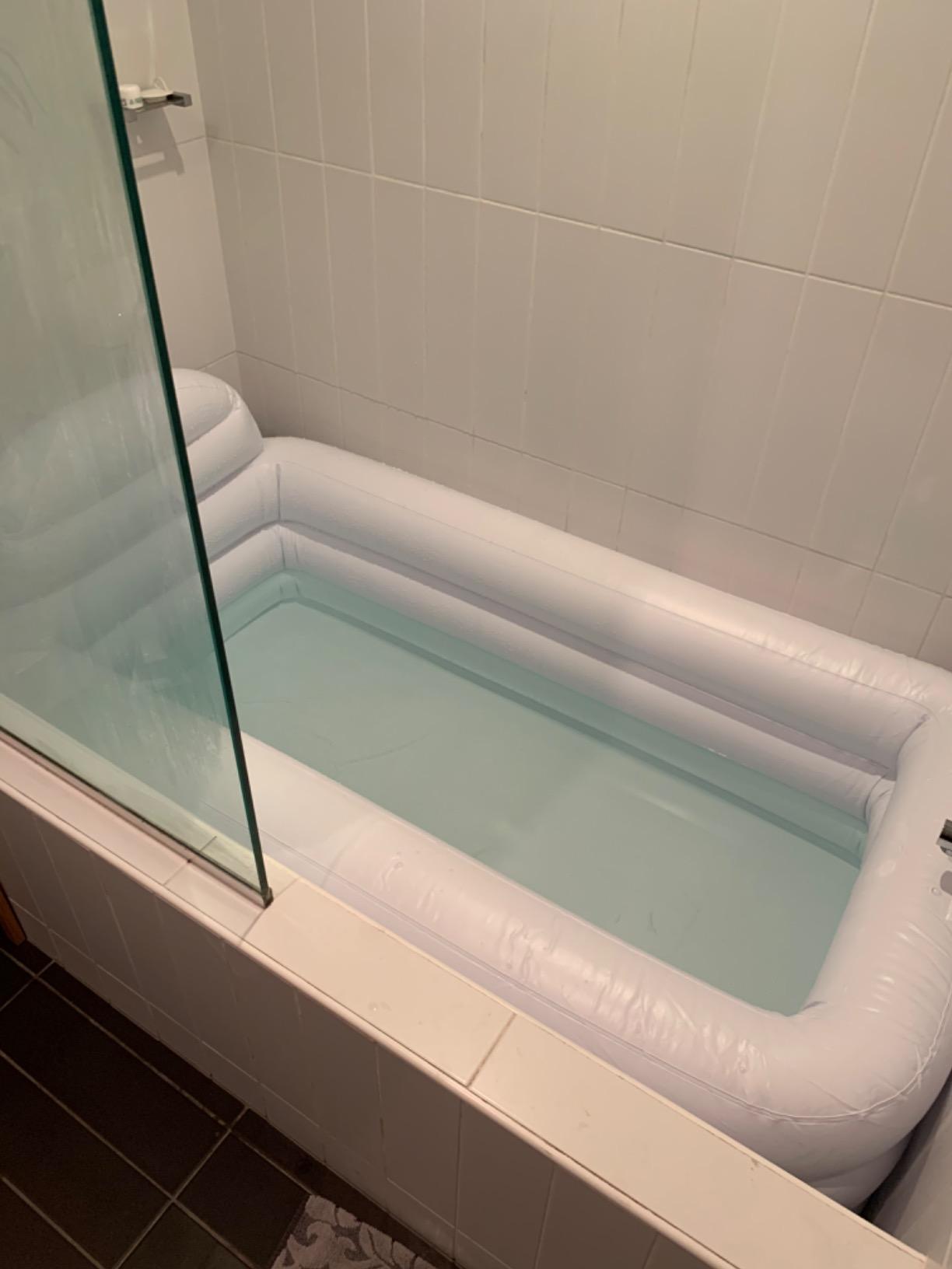 HIWENA Inflatable Portable Bathtub, White Durable Soaking Bath Tub with ...