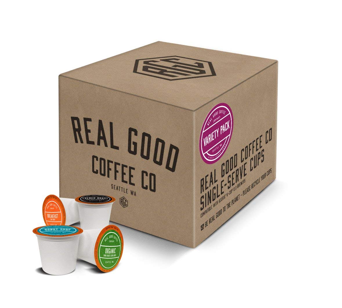 Amazon.com: Real Good Coffee Company - Single Use Coffee Pods - Variety ...