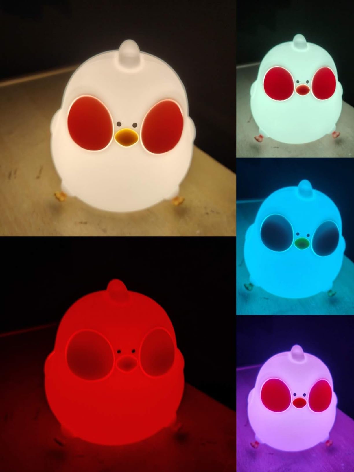 Suewow Chicken Night Light, Cute Chicken Lamp, Silicone Dimmable ...